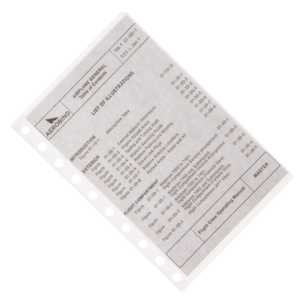 Vinyl Sheet Protectors - Aerobind Protects Your Most Used QRH Pages
